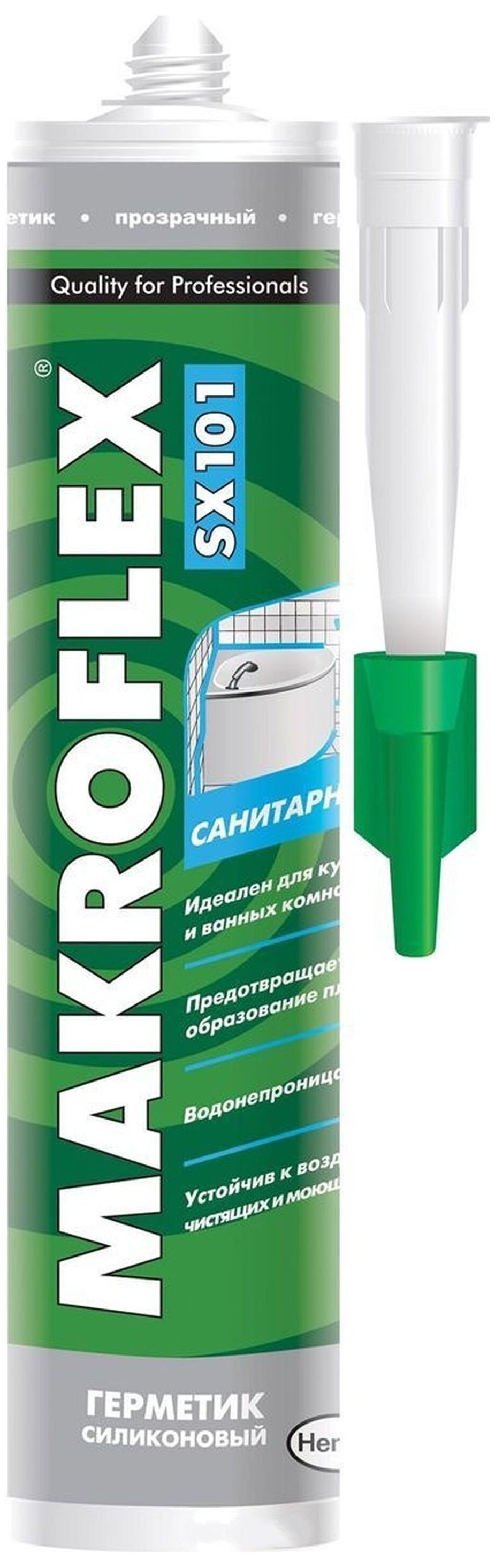 Герметик силиконовый санитарный Makroflex SX101 прозрачный 300 мл ...