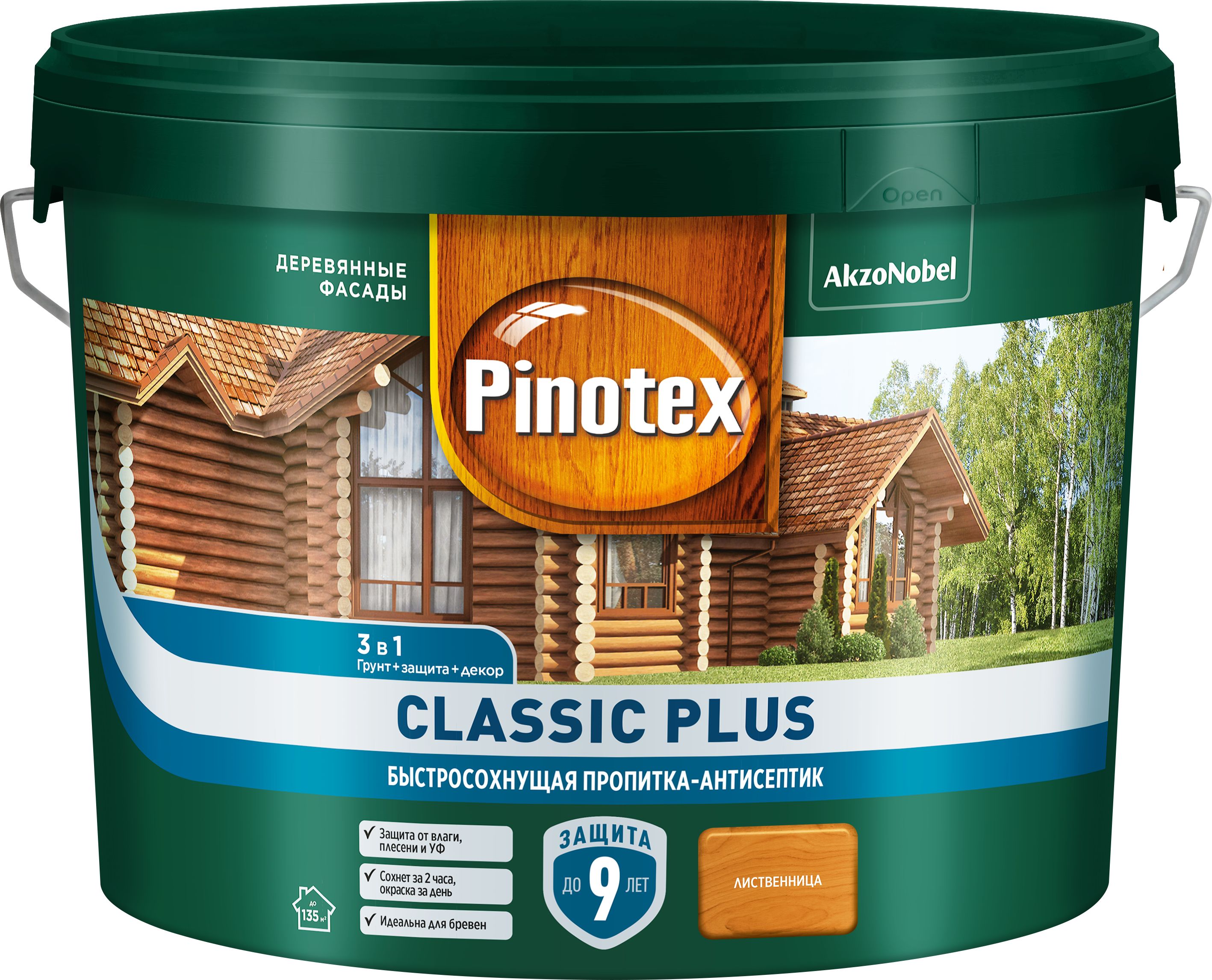 Пропитка-антисептик быстросохнущая Pinotex Classic Plus Лиственница 9 л ...